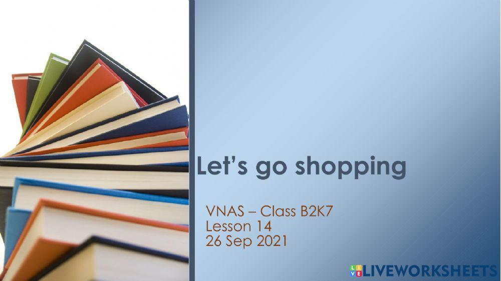 Lesson 14 shopping worksheet | Live Worksheets