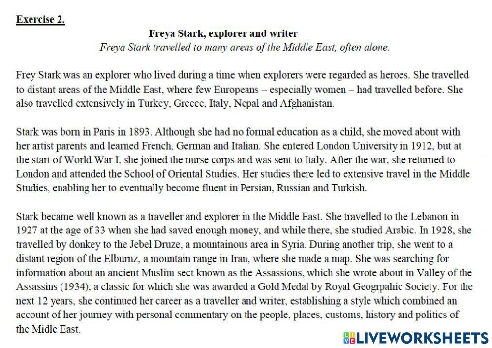 Reading 2 u2 worksheet | Live Worksheets