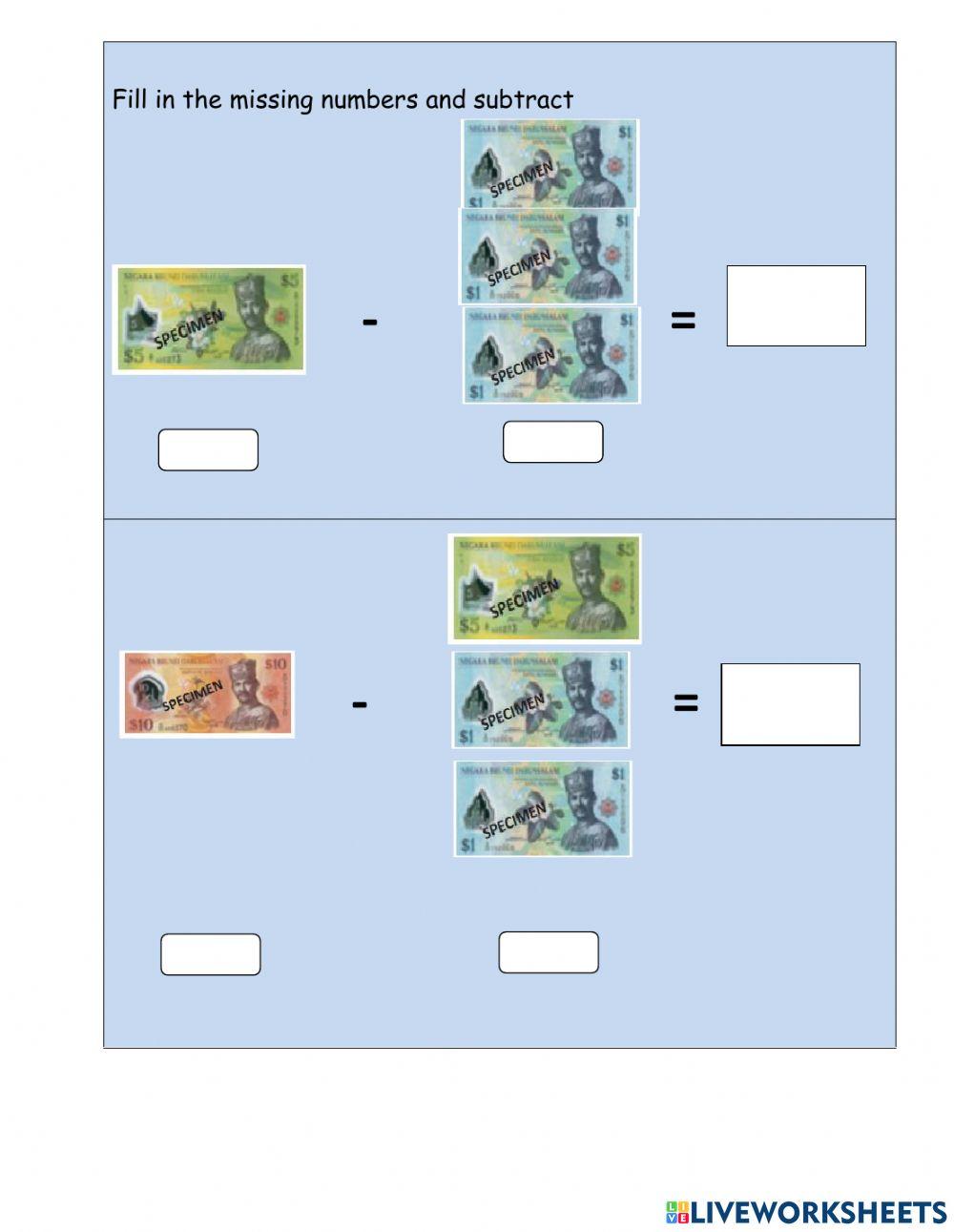 Money 2 interactive activity | Live Worksheets