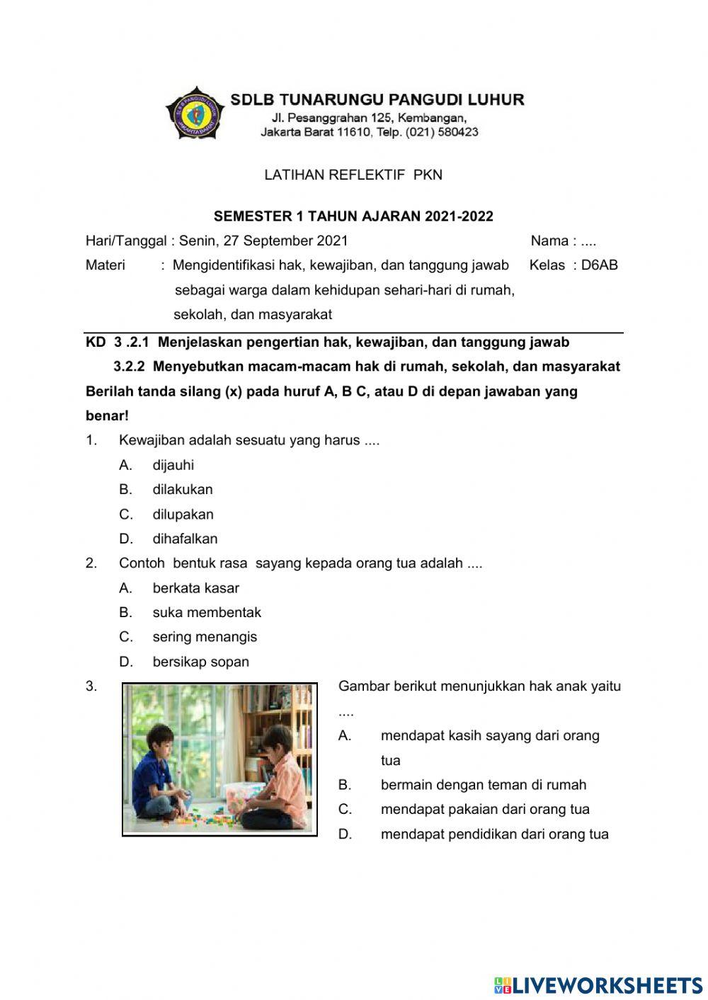 Pkn worksheet for D6AB | Live Worksheets