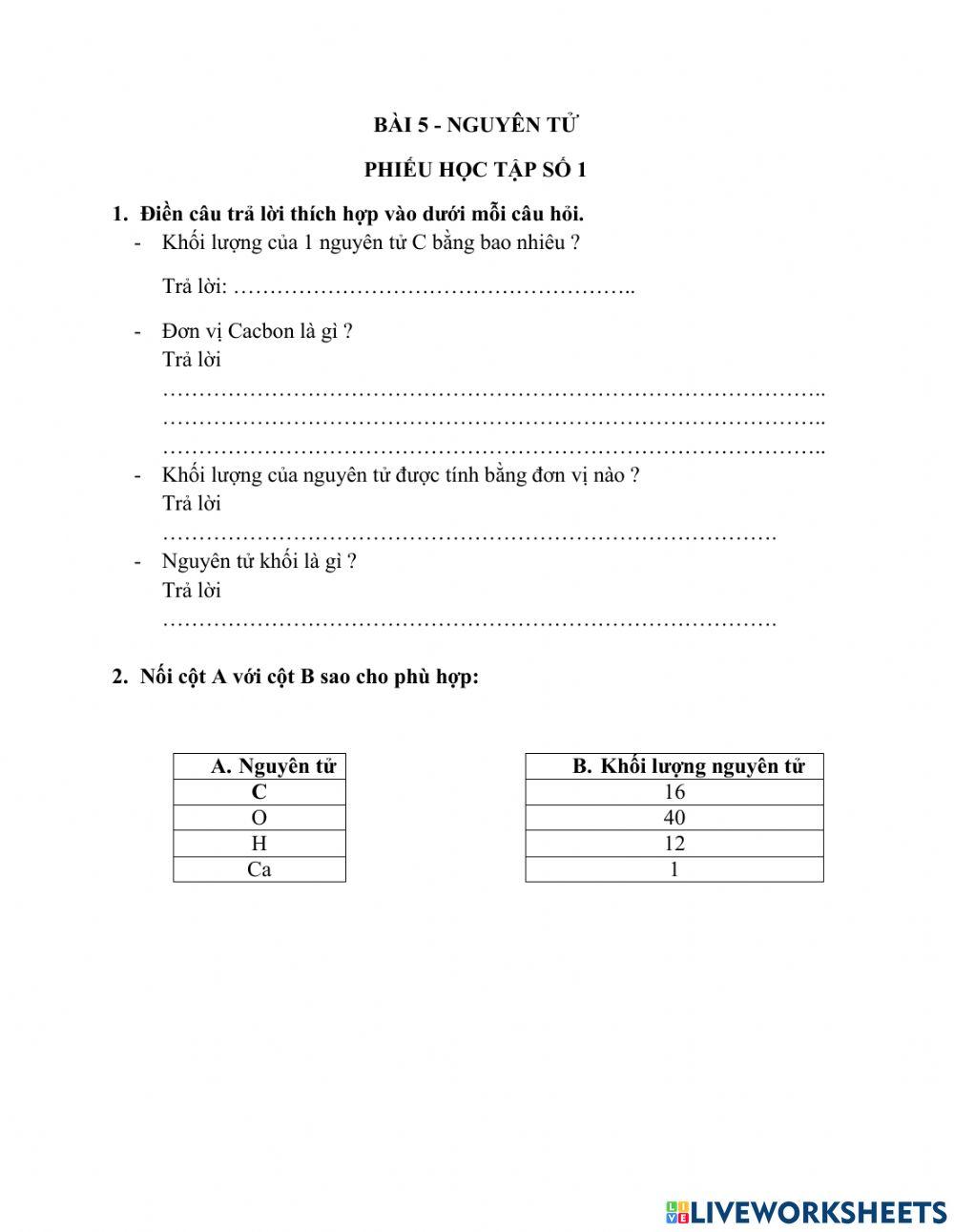 PHT số 1 - NTHH 1446963 | Đoàn Thị Duyên | Live