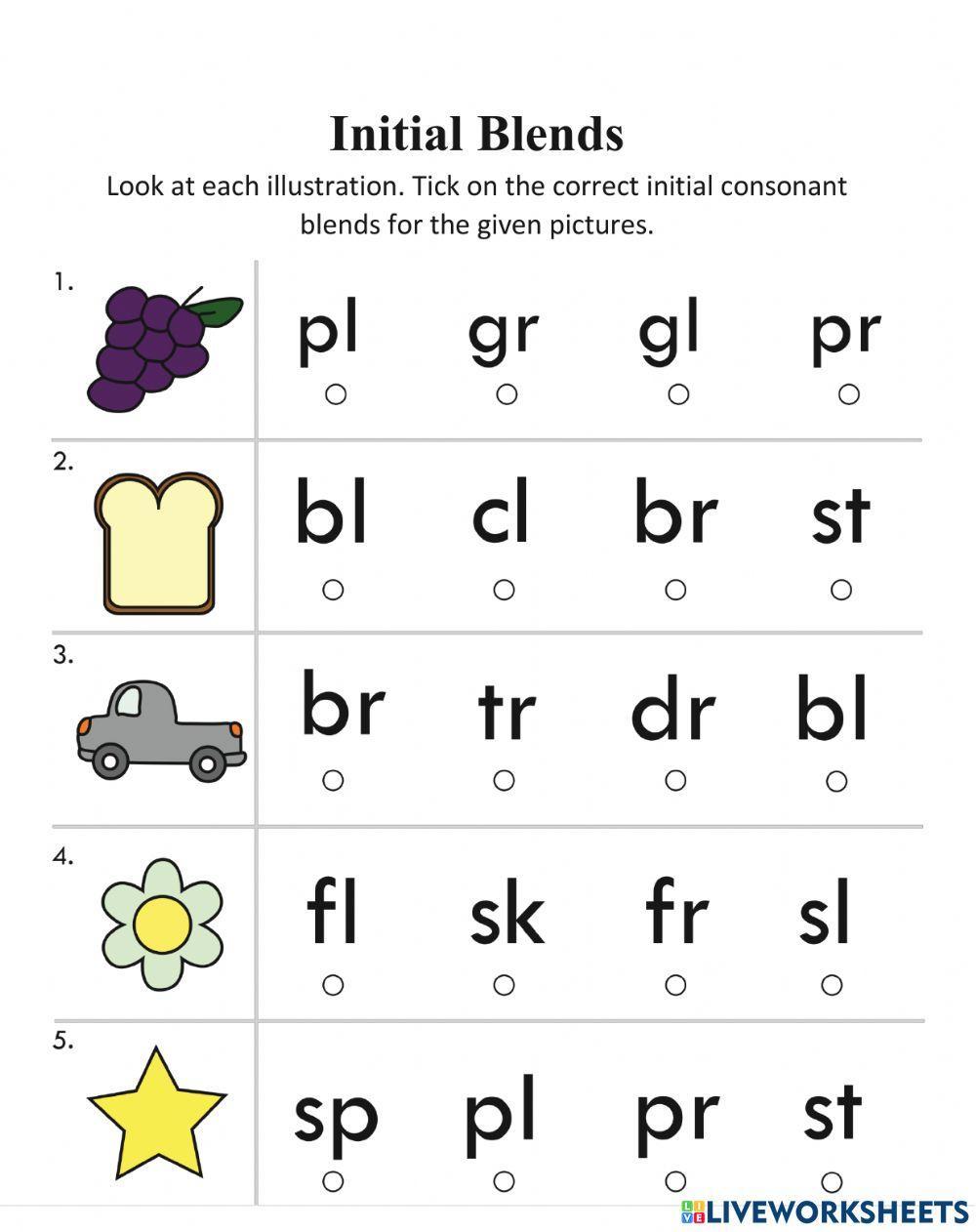 Phonics initial… | Free Interactive Worksheets | 1444867