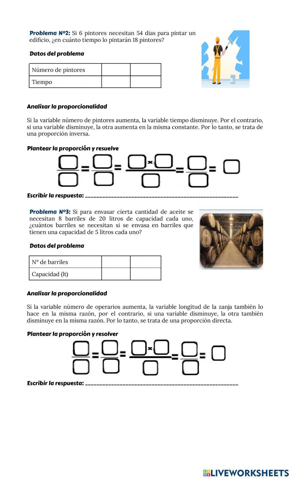 Regla de tres s… | Free Interactive Worksheets | 1445817