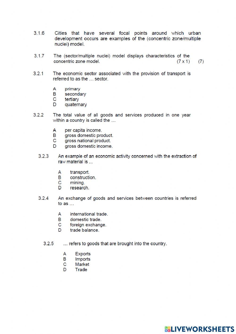 Geography paper… | Free Interactive Worksheets | 1445899