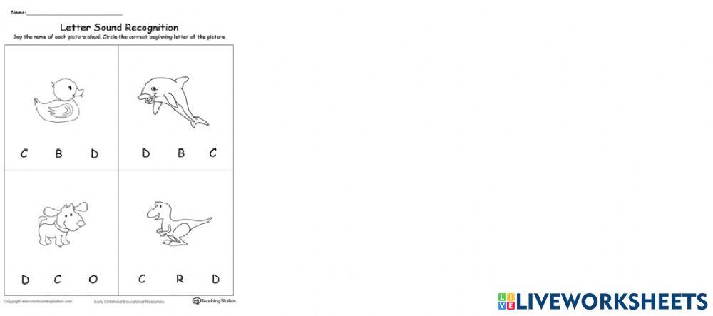 Letter D free exercise | Live Worksheets