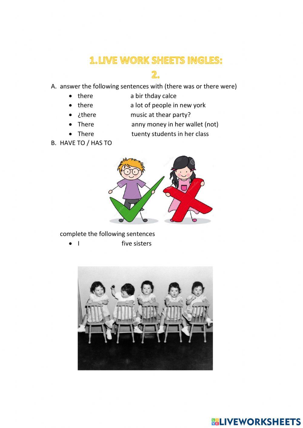 Live work sheet INGLES worksheet | Live Worksheets