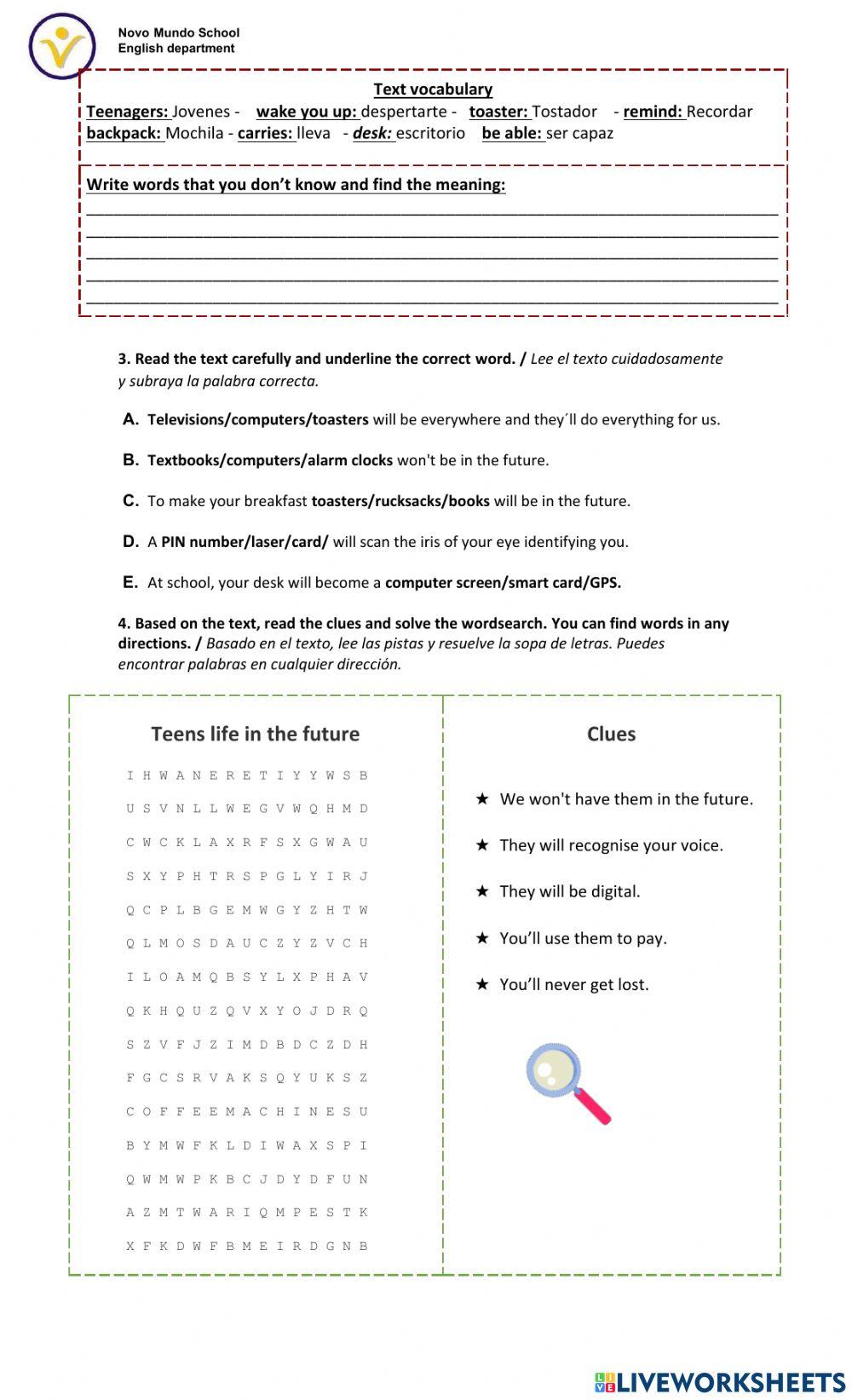 Future Matters 8° online exercise for | Live Worksheets