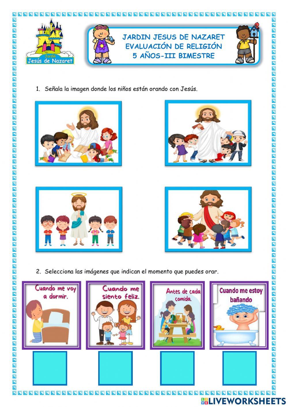 Religion online exercise for Kinder | Live Worksheets