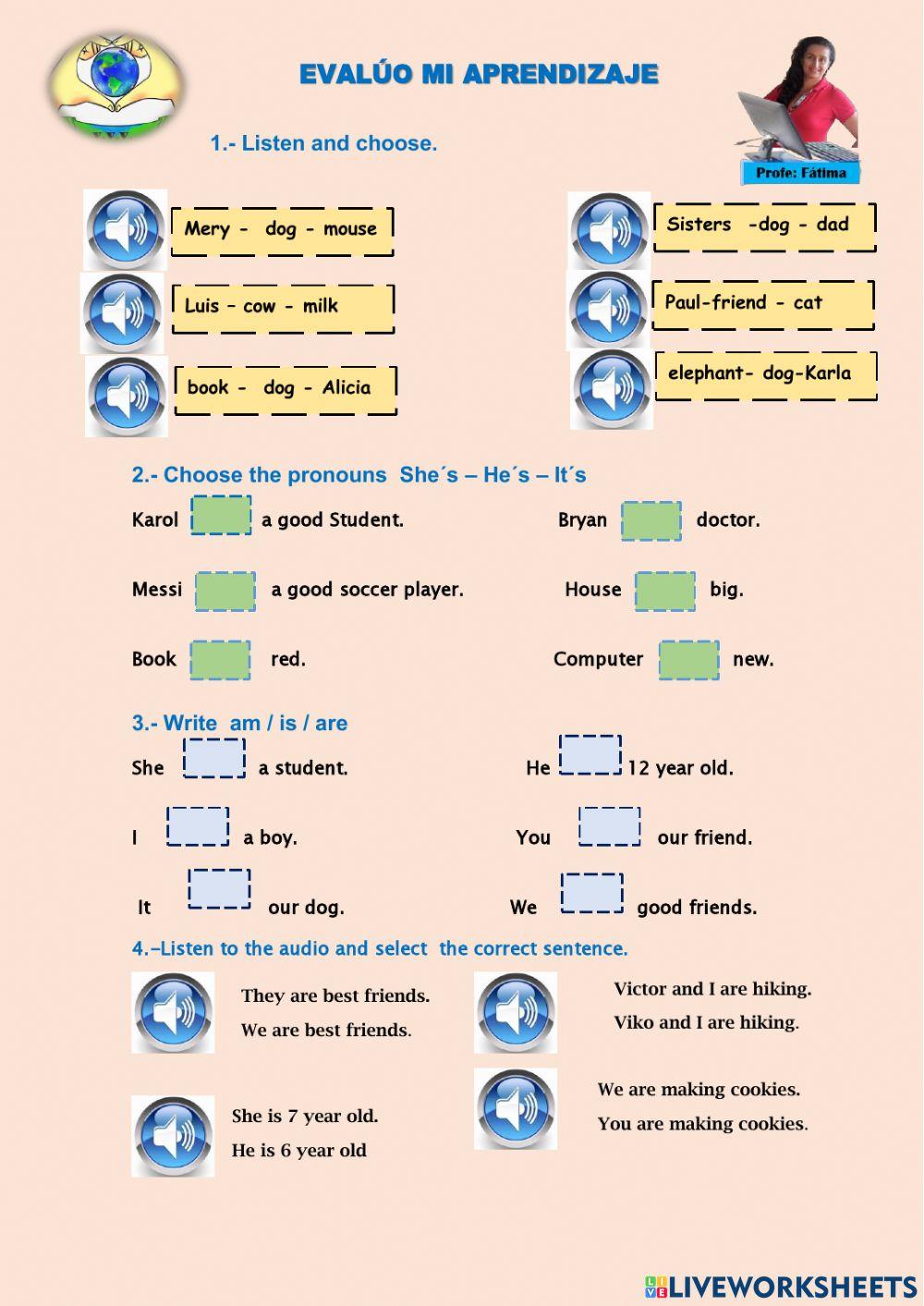 Evalúo mi Aprendizaje worksheet for 8vo Básica Superior | Live Worksheets