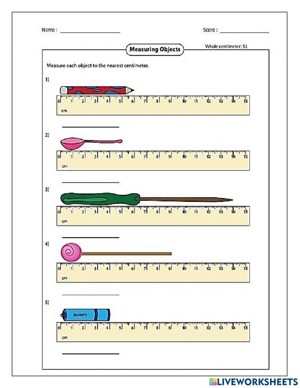 Menentukan Panjang Suatu Benda worksheet | Live Worksheets