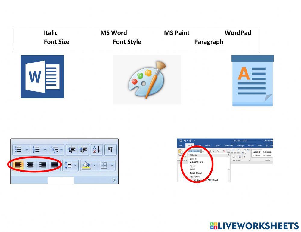 MS WORD TOOL Y3 | Free Interactive Worksheets | 1447693