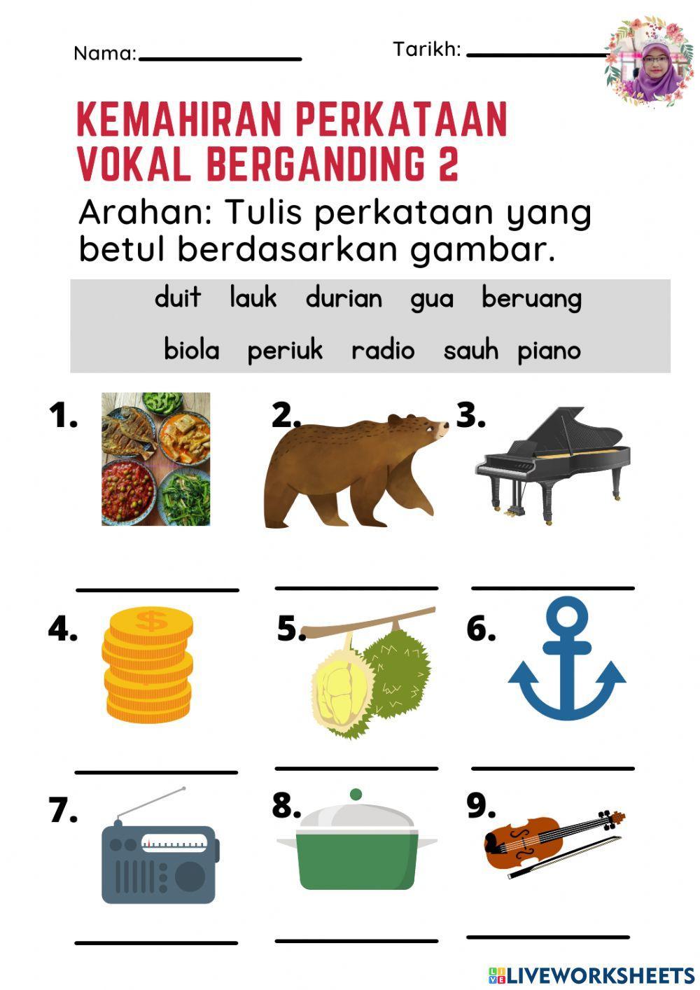 Vokal berganding | Free Interactive Worksheets | 1447902