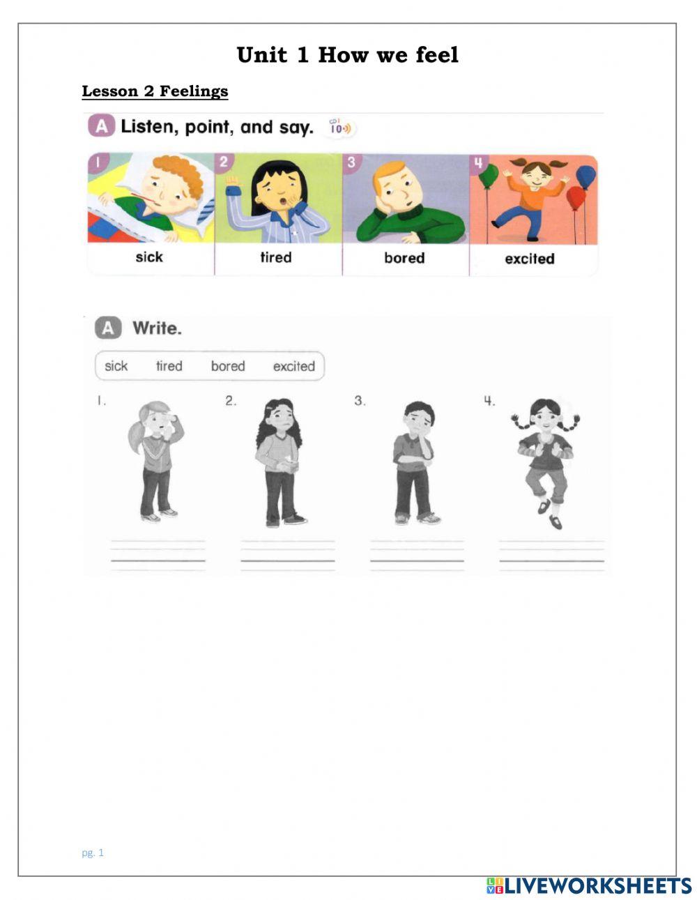 How we feel worksheet | Live Worksheets