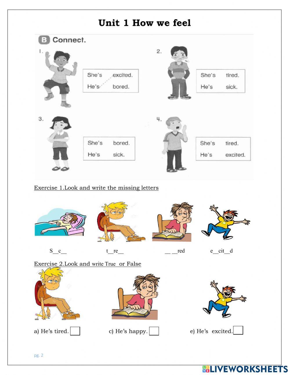 How we feel worksheet | Live Worksheets