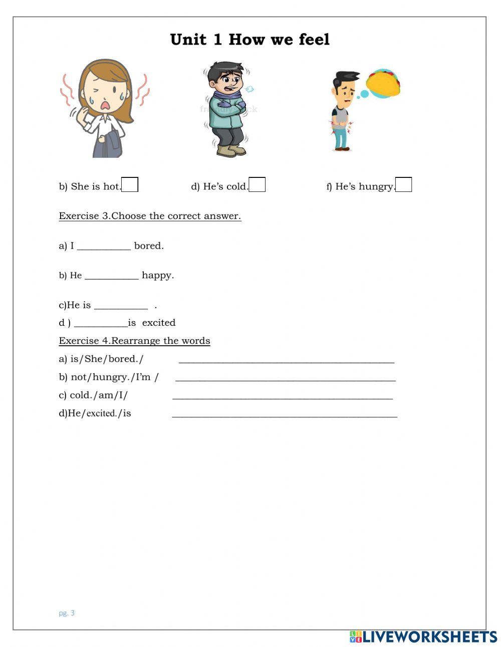 How we feel worksheet | Live Worksheets