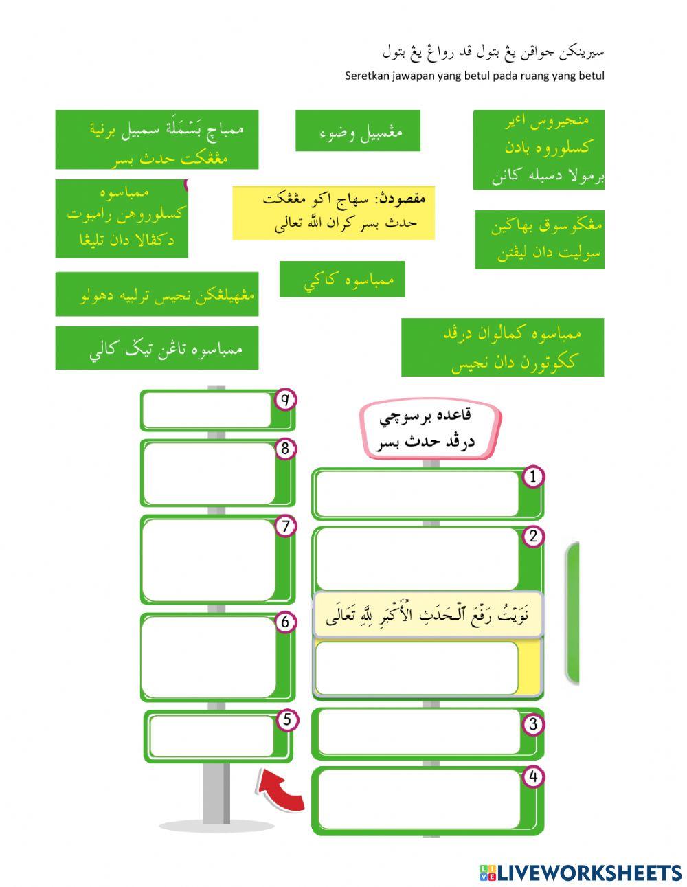 Kaedah bersuci daripada hadas besar worksheet | Live Worksheets