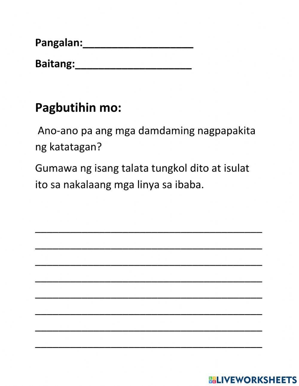 Pagsasanay interactive worksheet | Live Worksheets