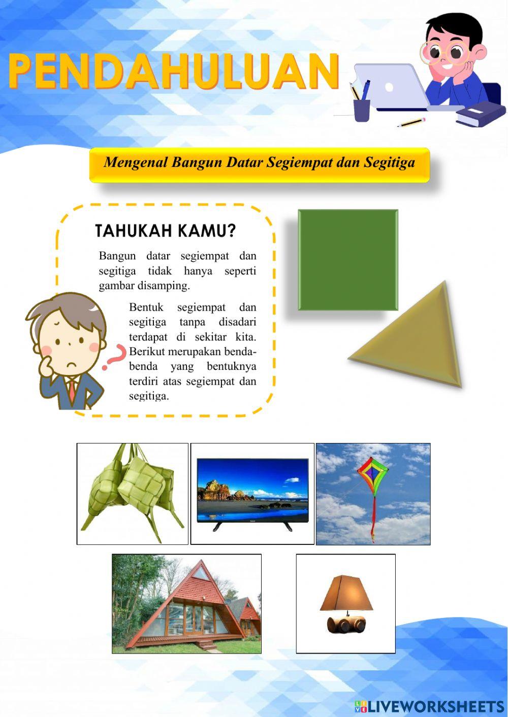 Pendahuluan segiempat segitiga worksheet | Live Worksheets