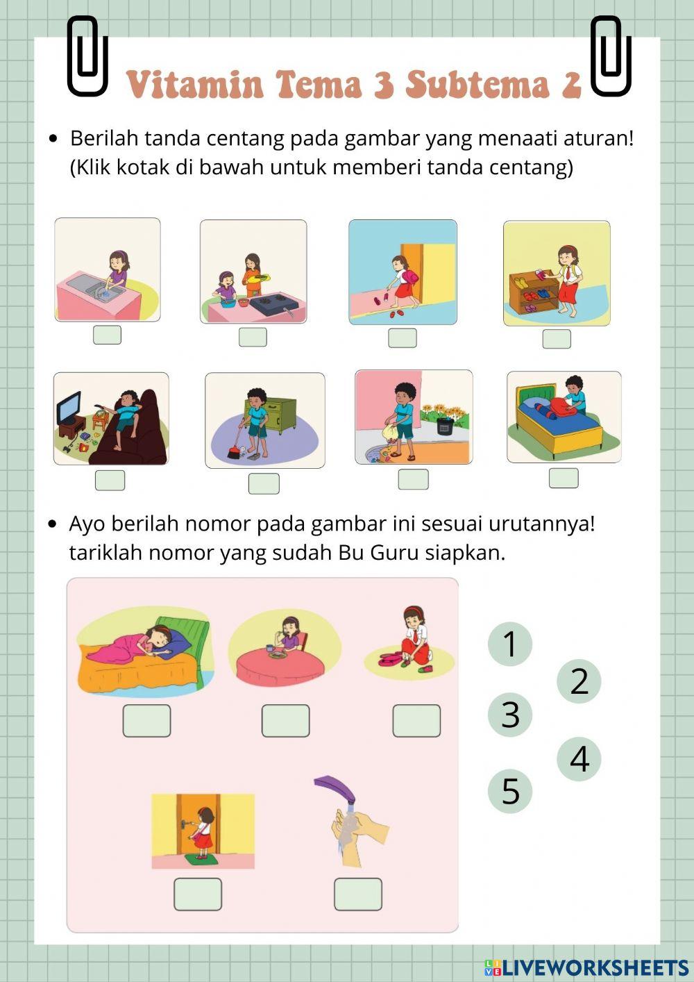 Aturan di Rumah… | Free Interactive Worksheets | 1449164