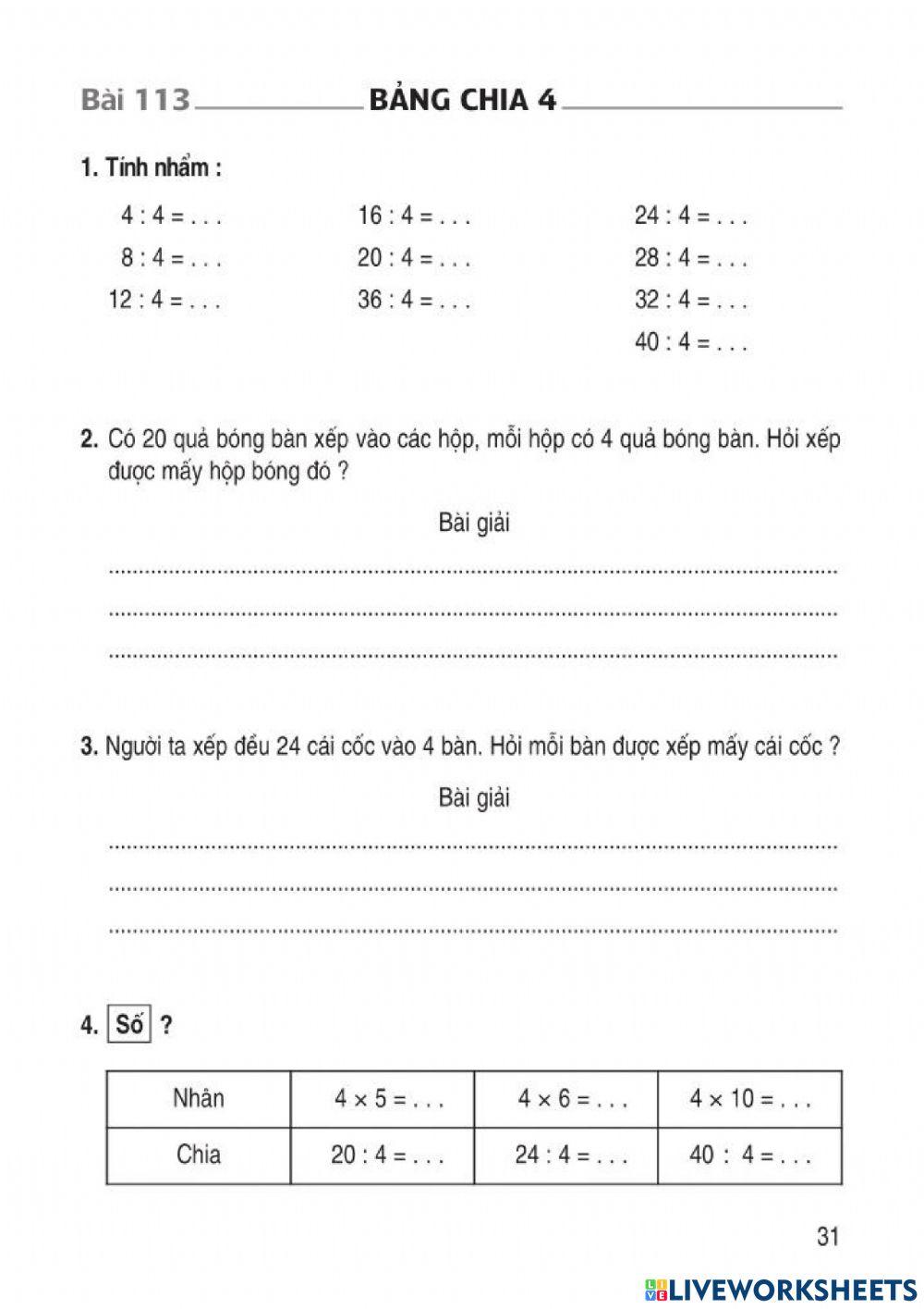 Bài tập về nhà Bài tập về nhà exercise | Live Worksheets