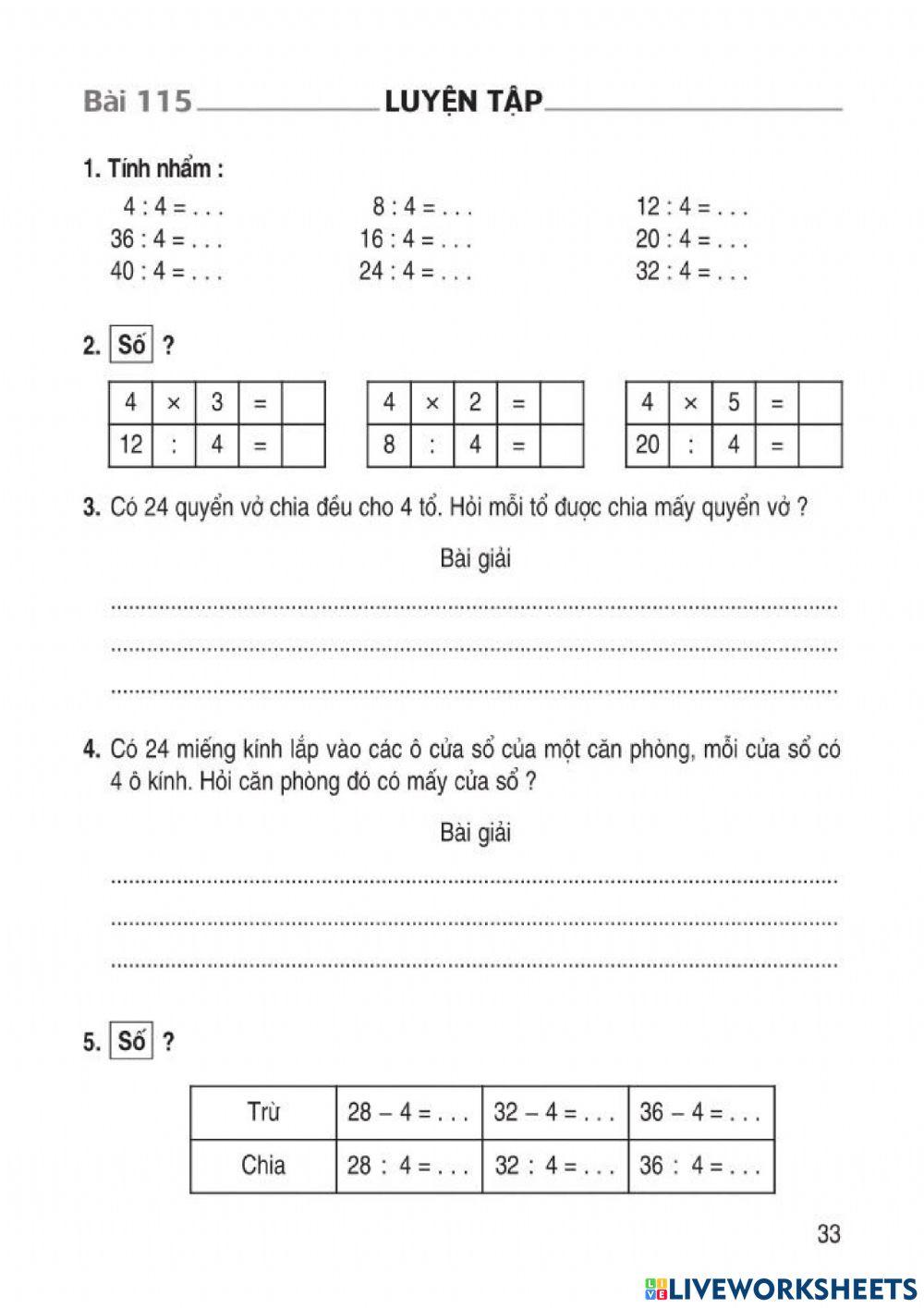 Bài tập về nhà free worksheet | Live Worksheets