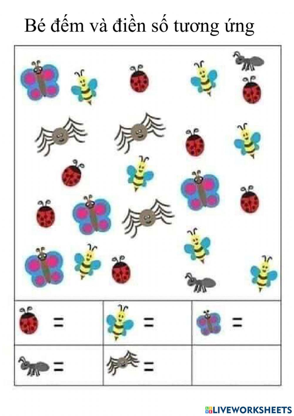 Counting exercise for Preschool | Live Worksheets