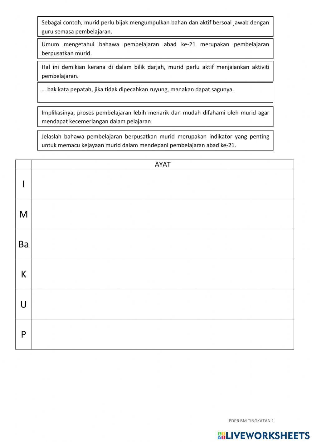 Teknik IMBaKUP … | Free Interactive Worksheets | 1449864