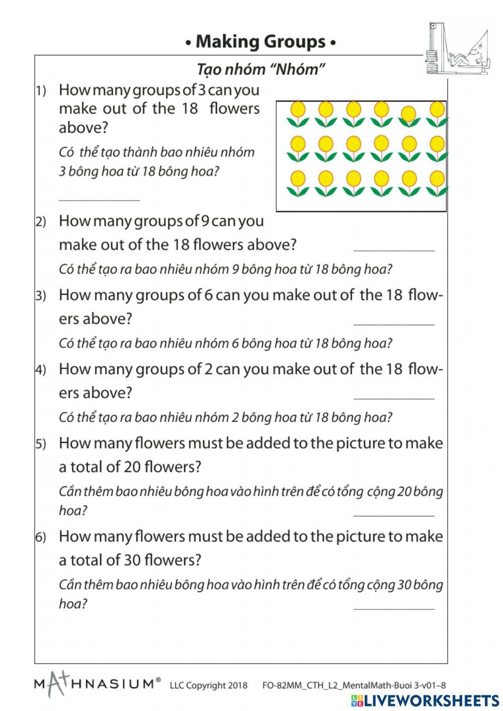 Making groups worksheet | Live Worksheets