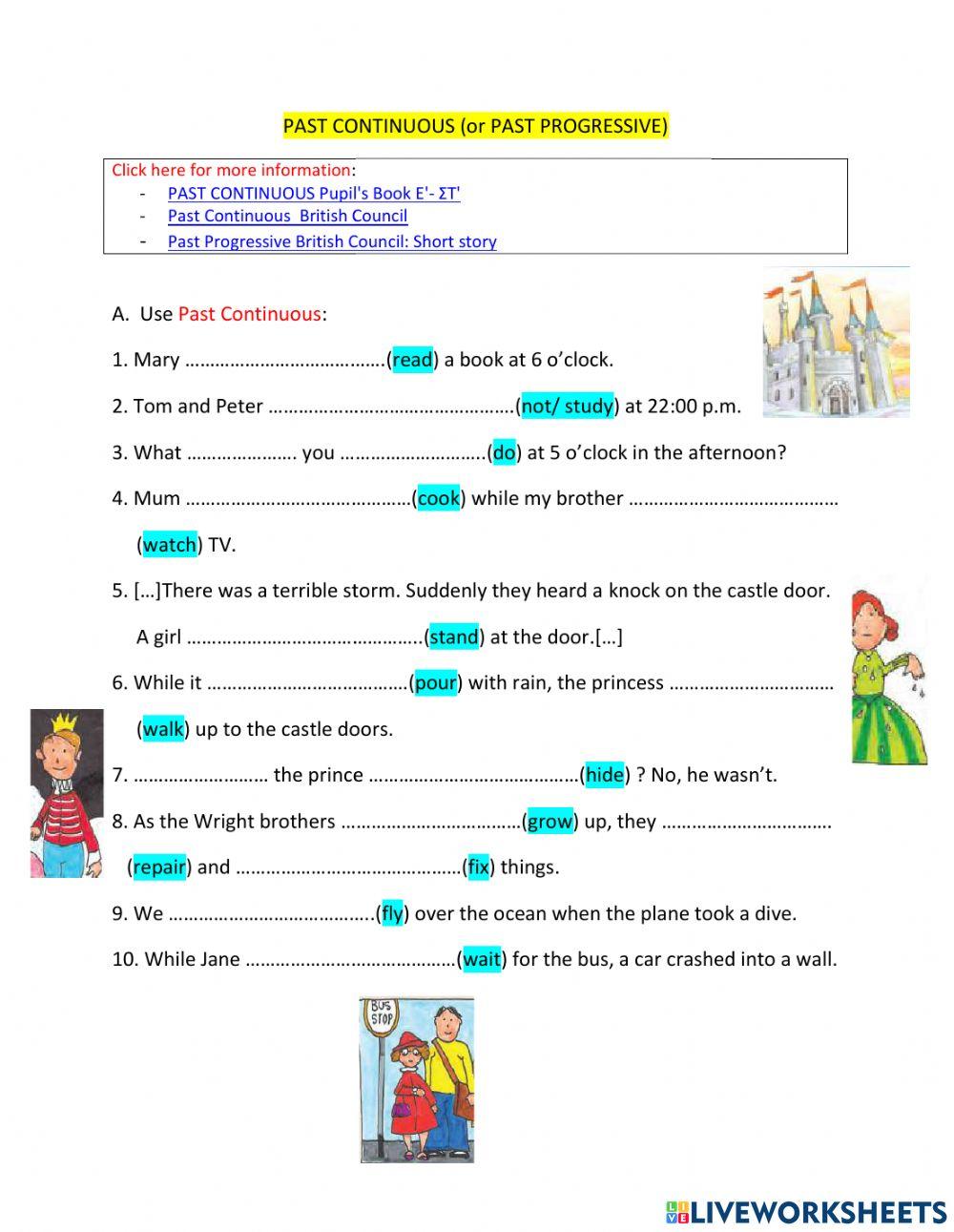 Past Continuous online exercise for | Live Worksheets