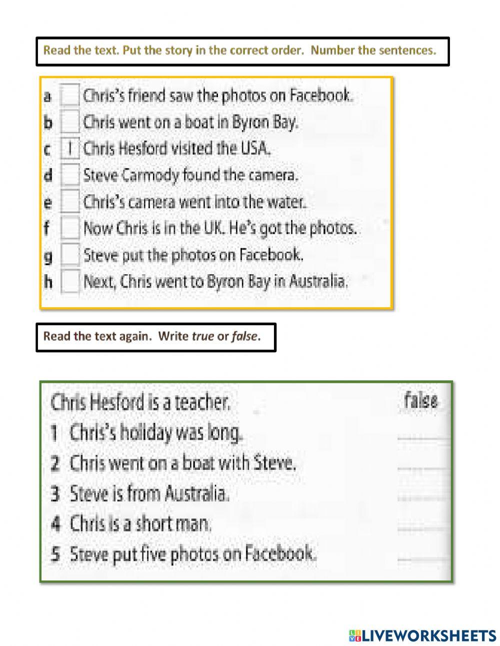 Year 5 - reading: true story worksheet | Live Worksheets