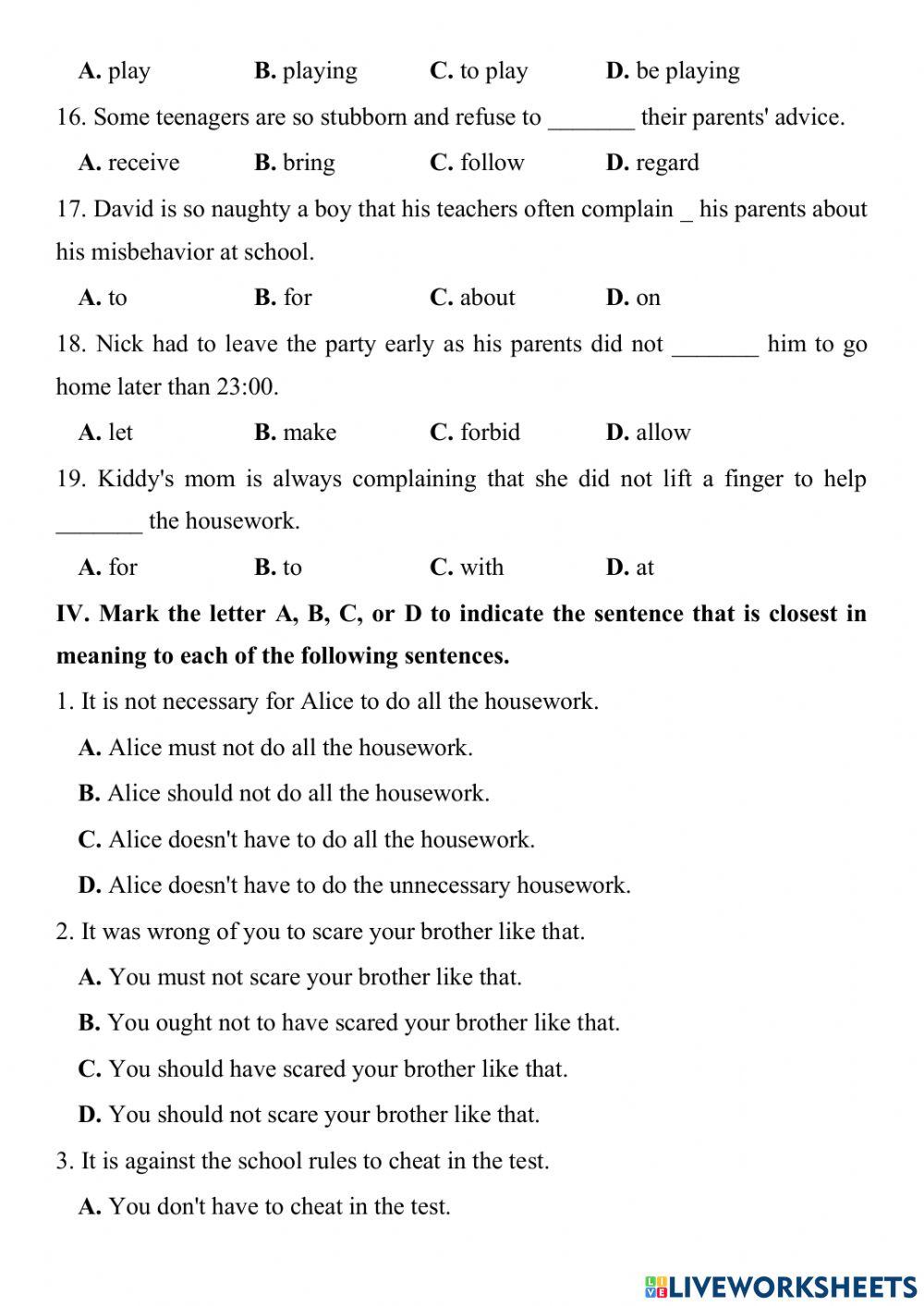 ENGLISH 11. UNI… | Free Interactive Worksheets | 3415220