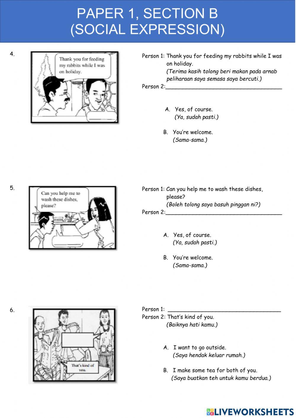 Social Expressi… | Free Interactive Worksheets | 1451176