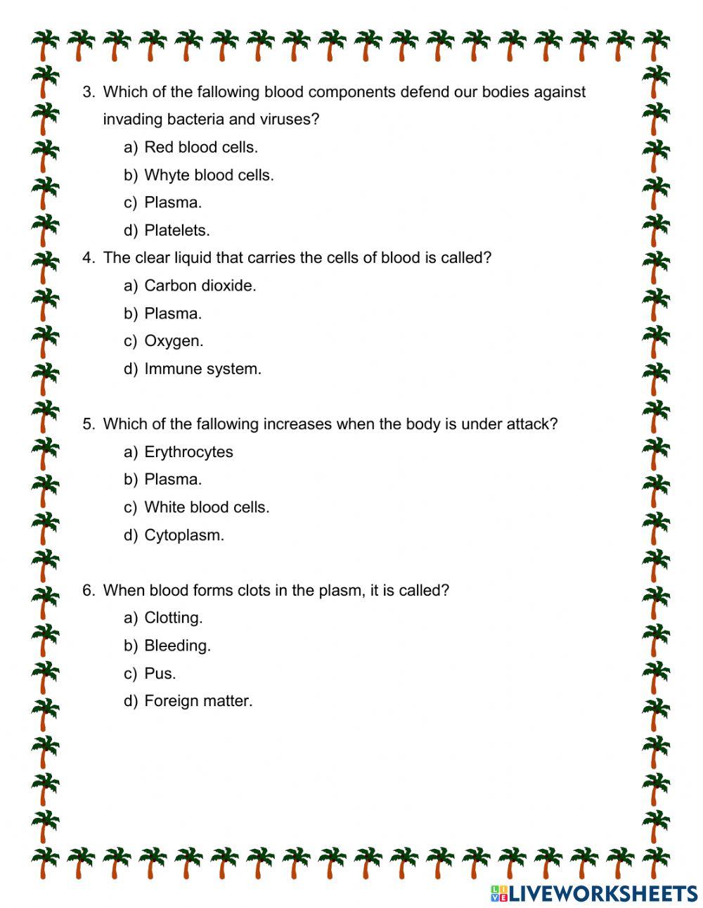 Blood Quiz | Free Interactive Worksheets | 1451361