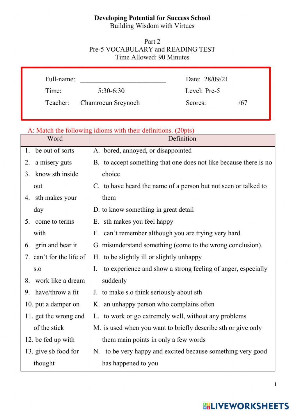 Pre-5 Final Test Vocab 1451533 | Sreynoch_Dpss | Live