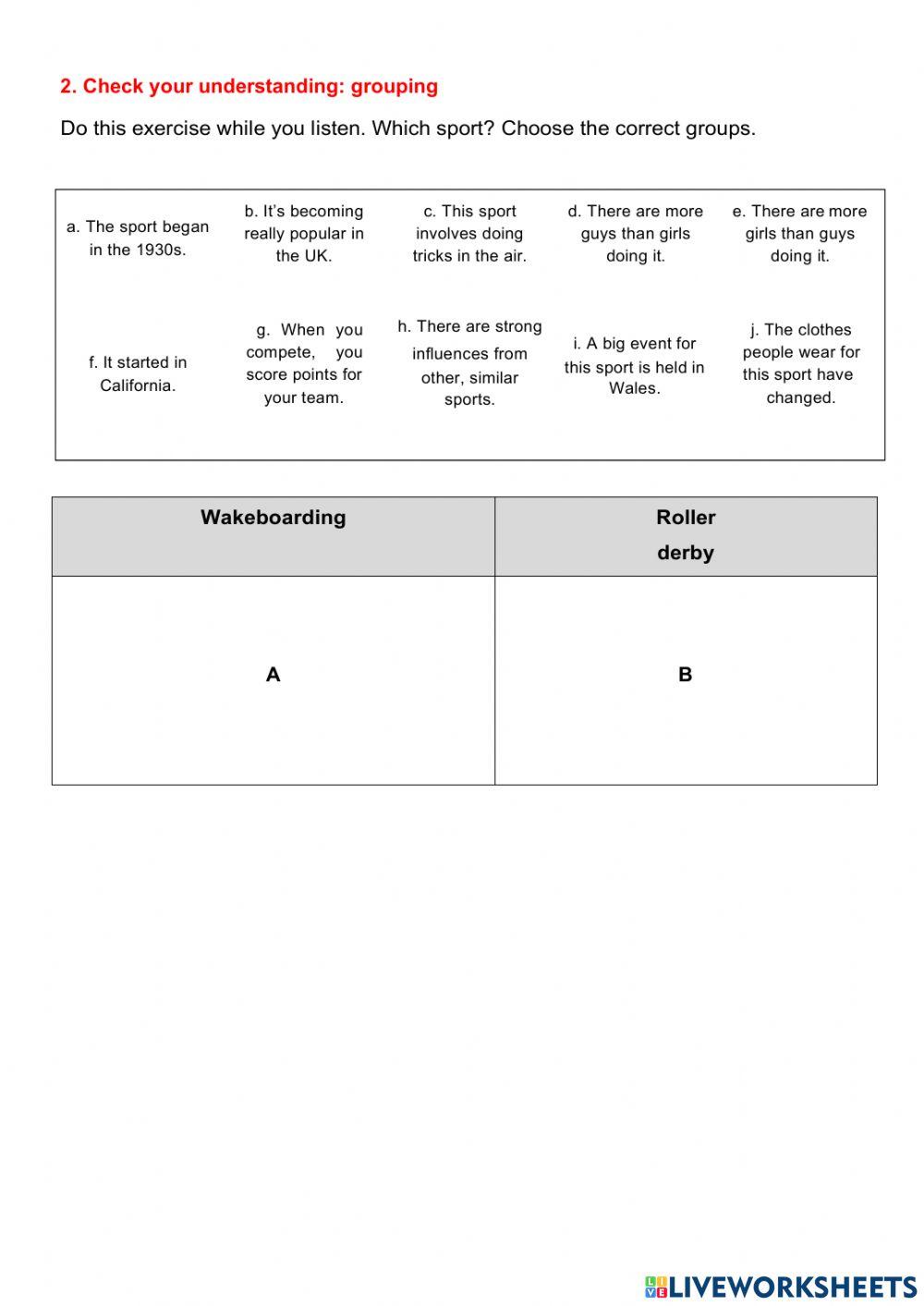 Sports Interview worksheet | Live Worksheets