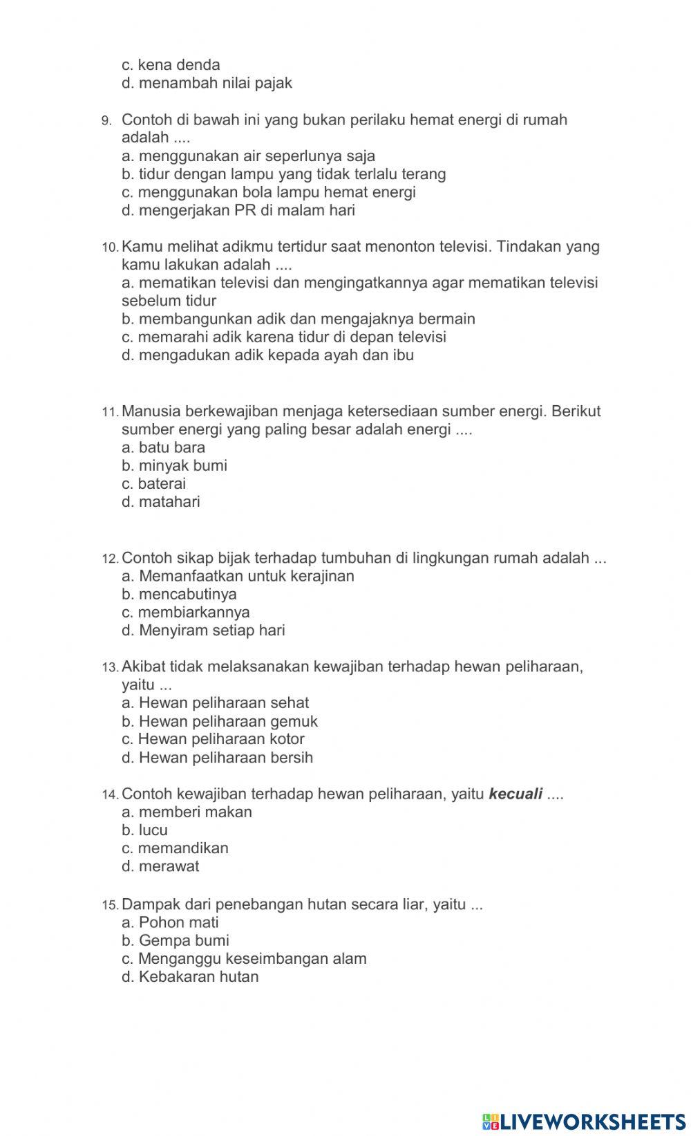 Murid worksheet | Live Worksheets