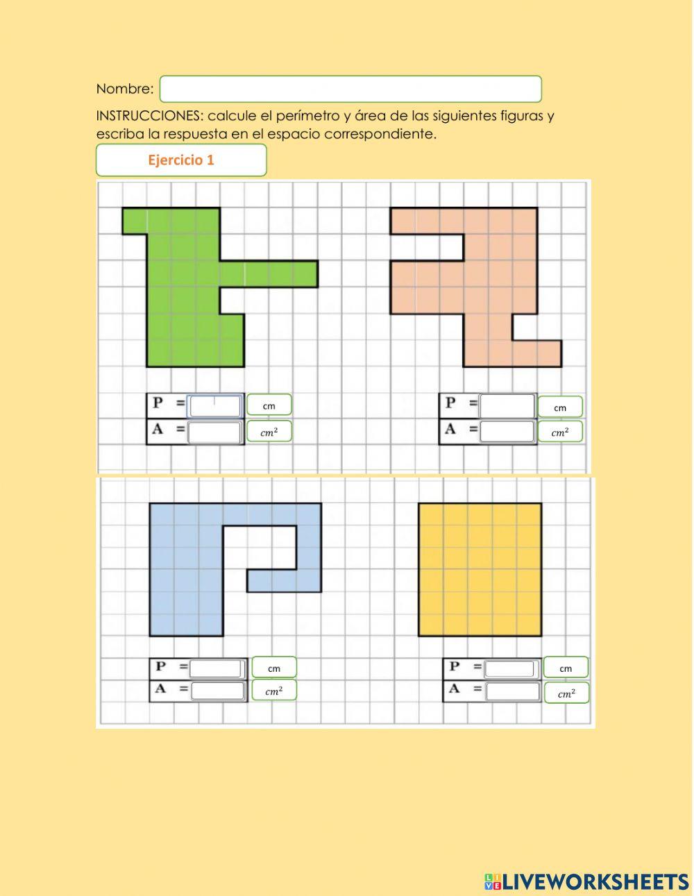 Perímetro y área de las figuras compuestas online exercise for | Live ...