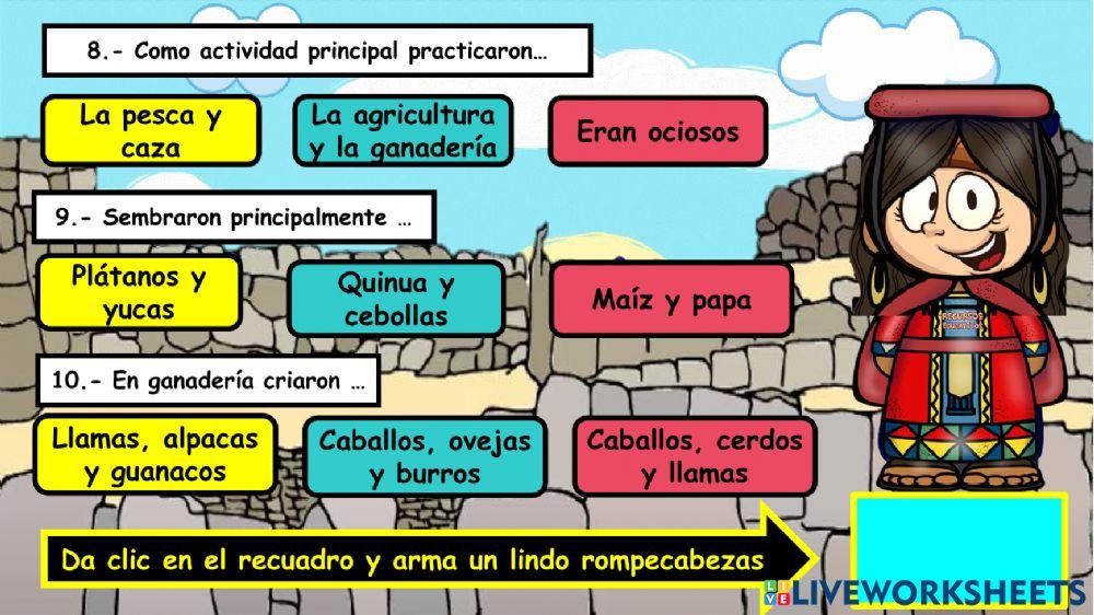 1563140 | Los incas | Giovanna Palomino | LiveWorksheets