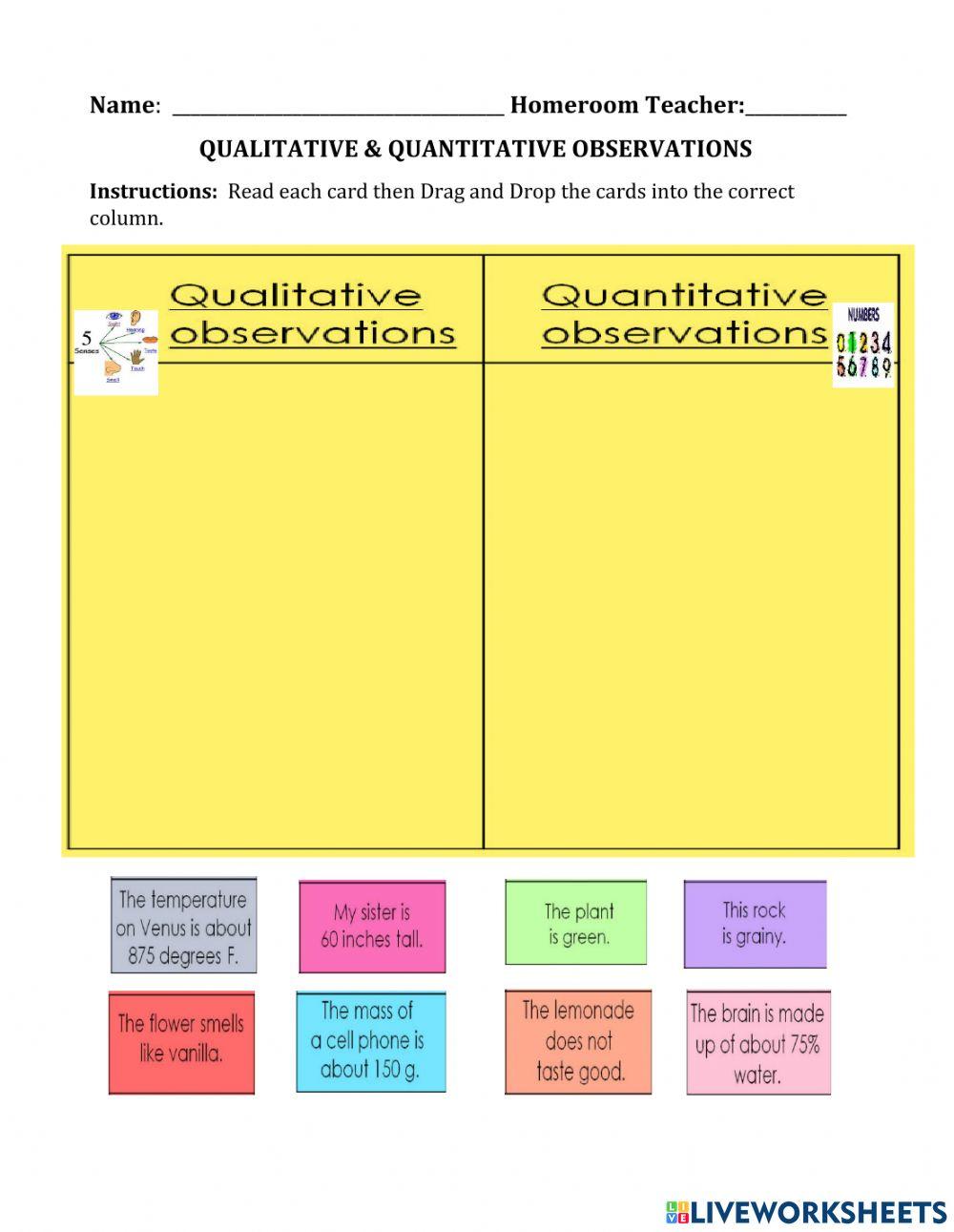 quantitative observations