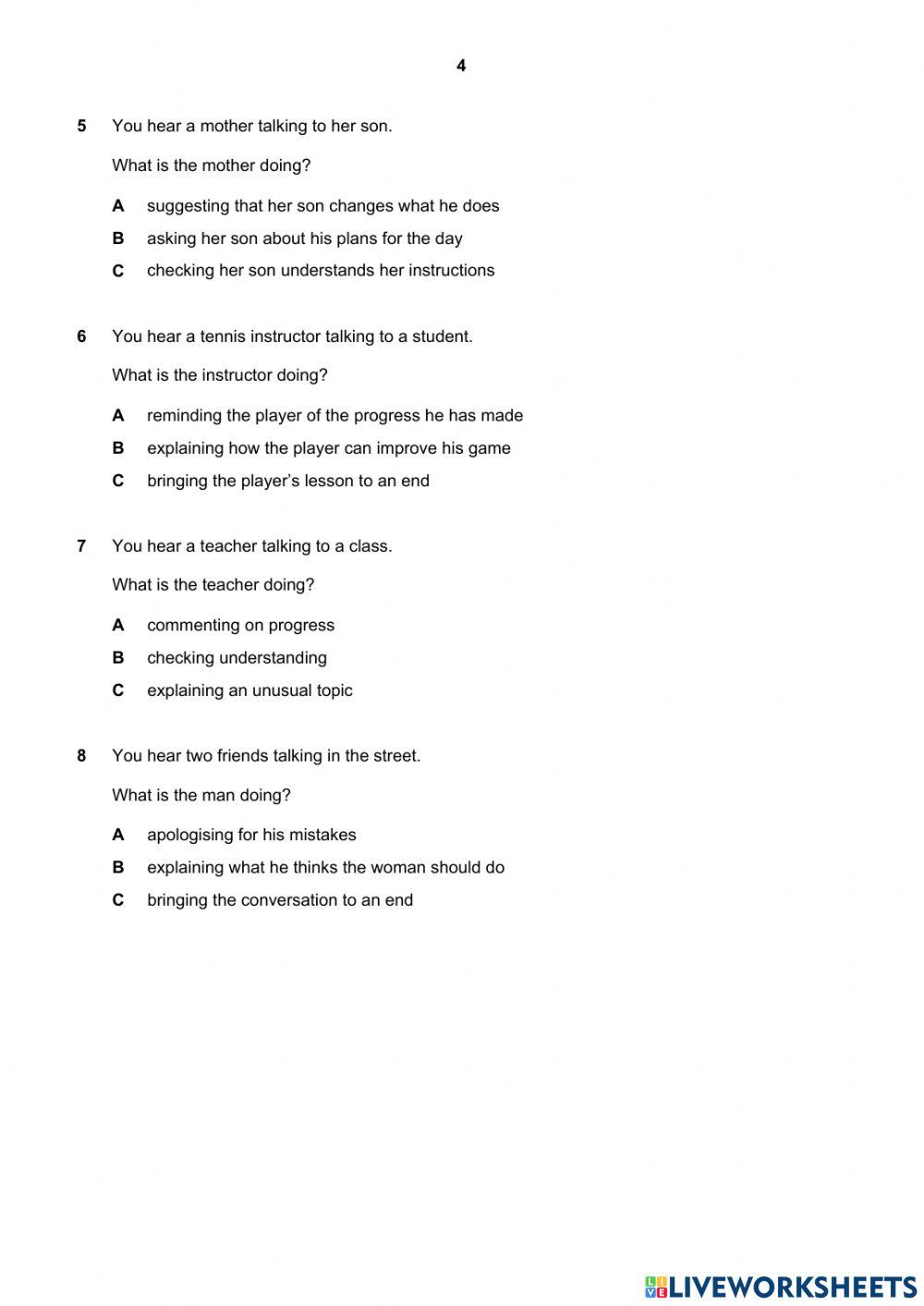 Test unit 1 empower b2 worksheet | Live Worksheets