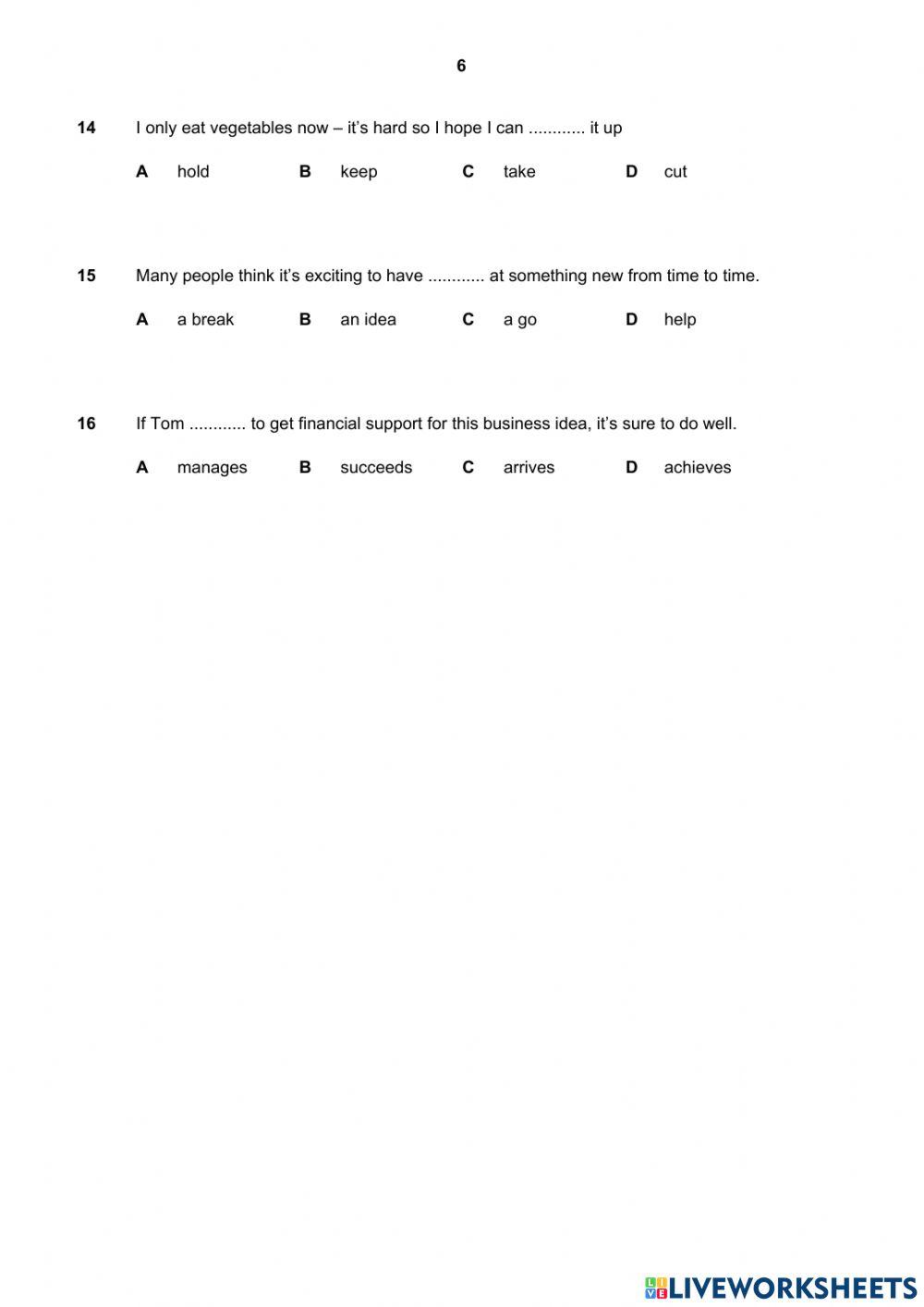 Test unit 1 empower b2 worksheet | Live Worksheets