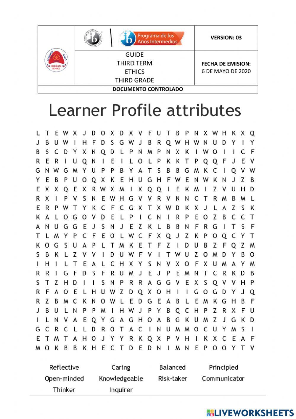 Ib wordsearch worksheet | Live Worksheets