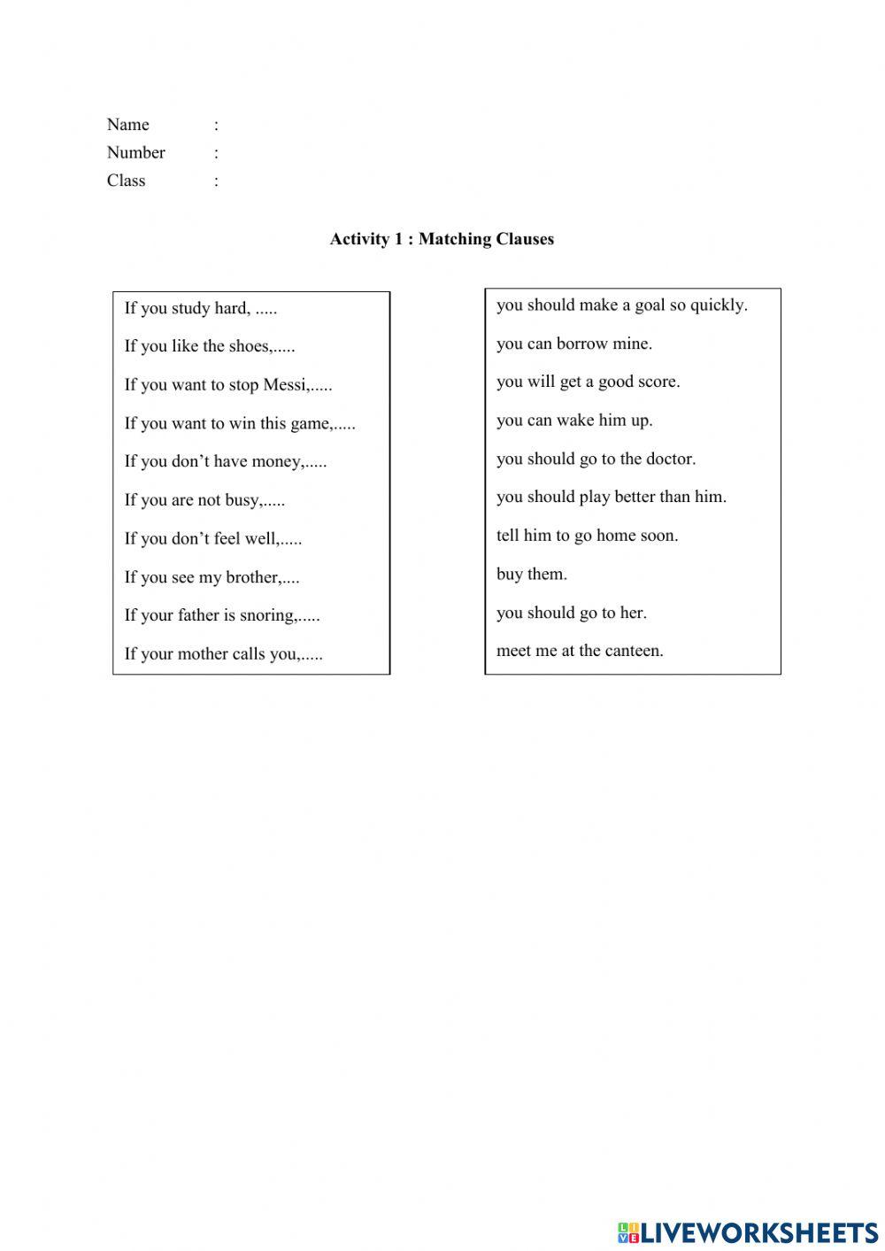 Activity 1 English language exercise | Live Worksheets