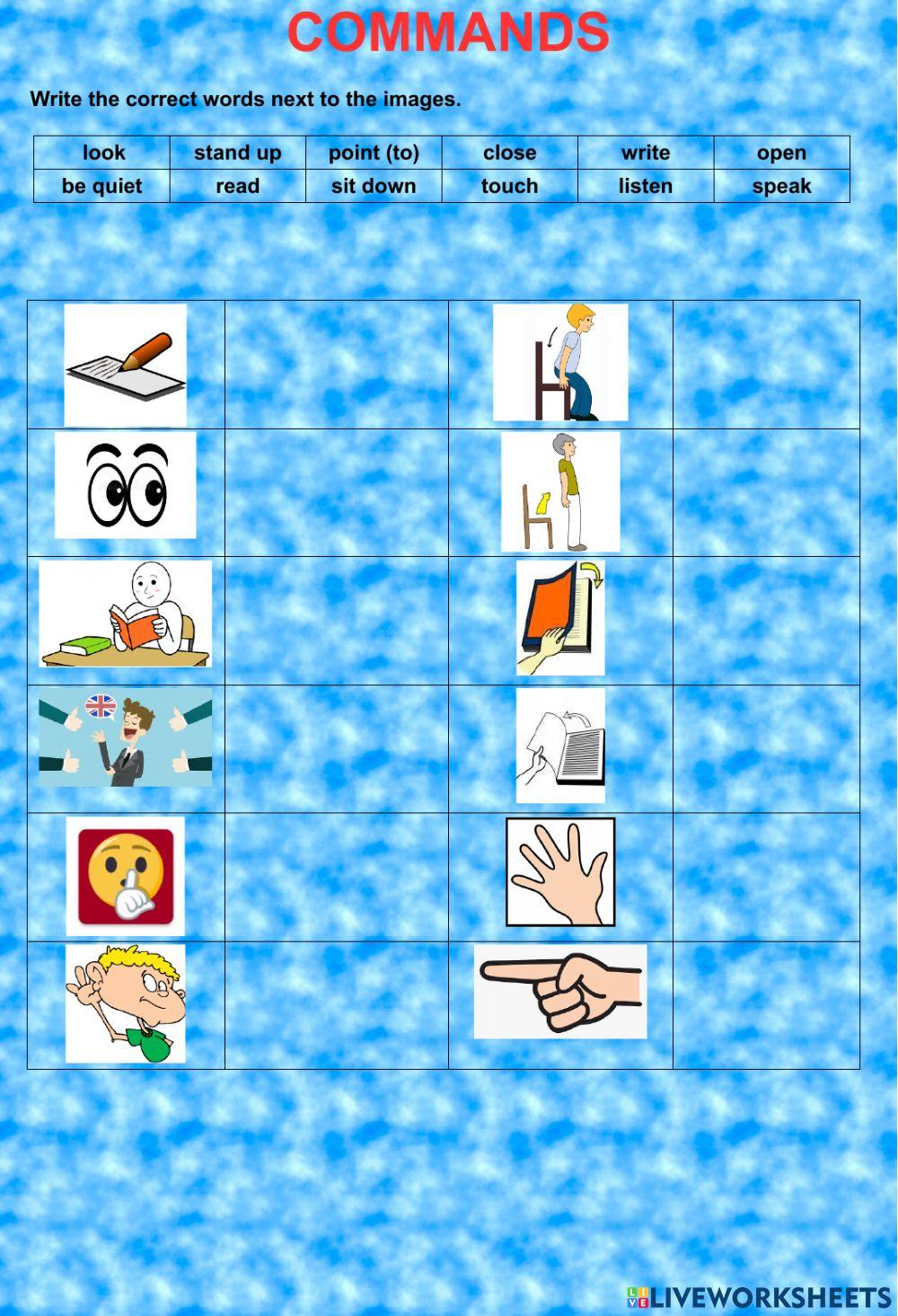 1452706 | Commands | SILBU | LiveWorksheets