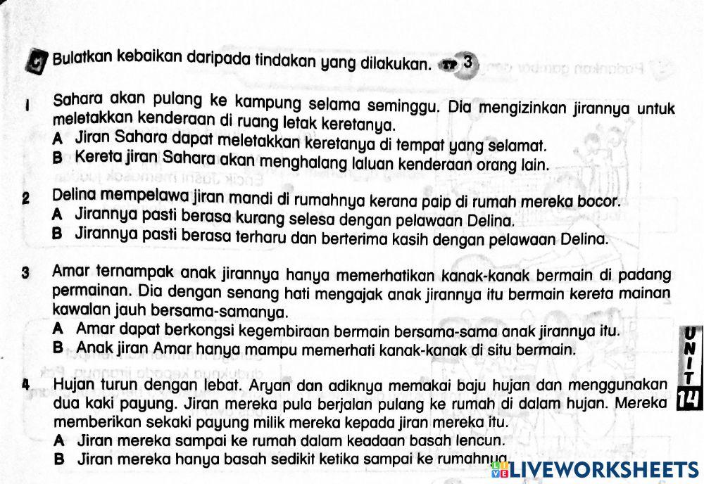 Unit 14 Toleransi worksheet | Live Worksheets