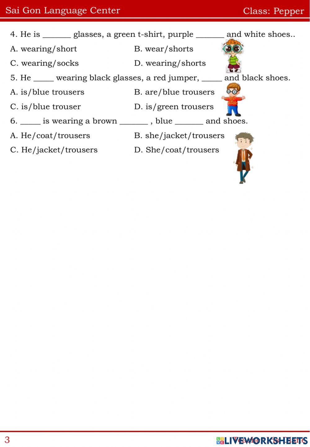 Homework-class Pepper (Sep 28th) worksheet | Live Worksheets