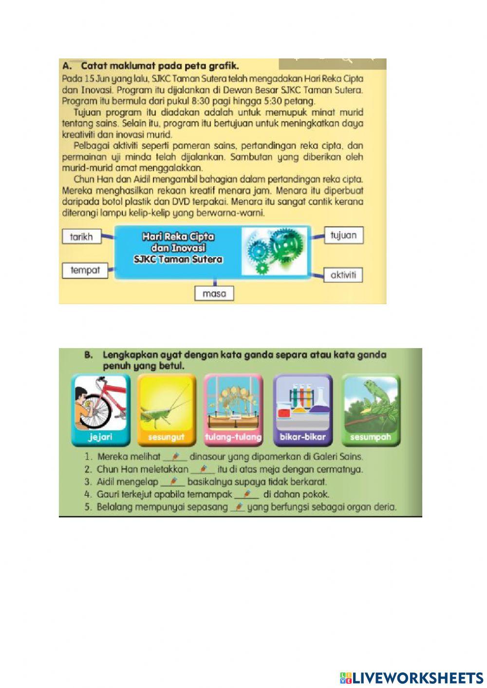 Tahun 4 bm interactive worksheet | Live Worksheets