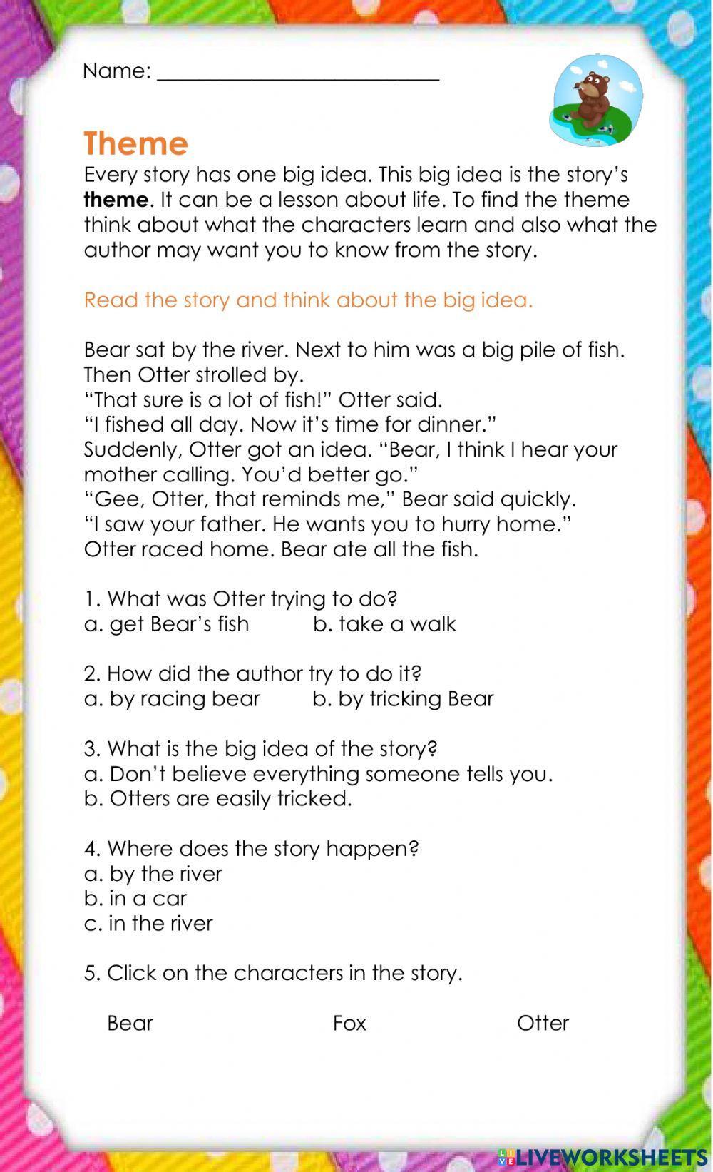 1453218 | Theme | Ashley B. | LiveWorksheets