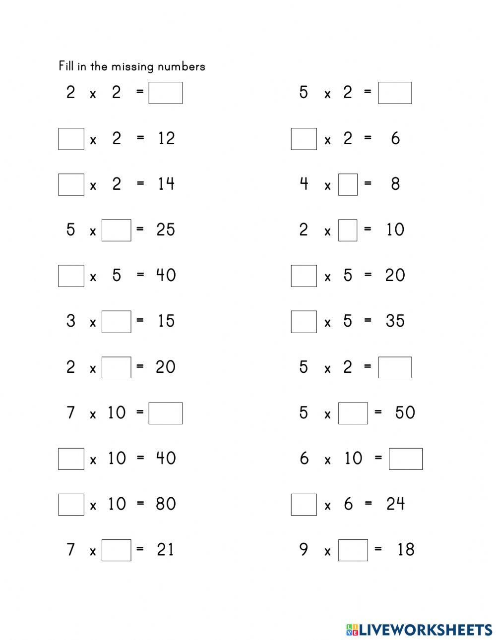 1453253 | Multiplication | Sarros | LiveWorksheets