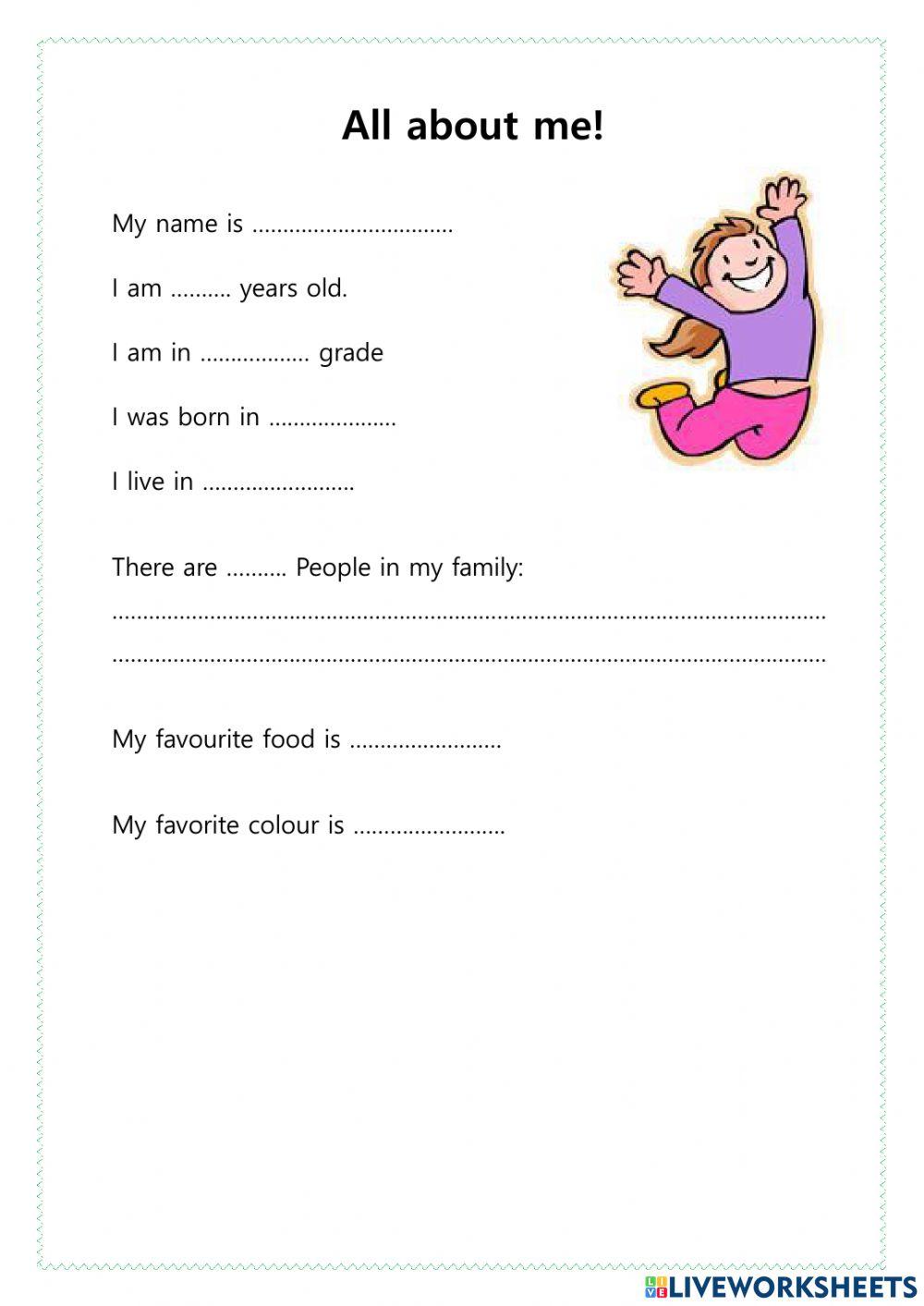 Introducing Yourself Worksheet